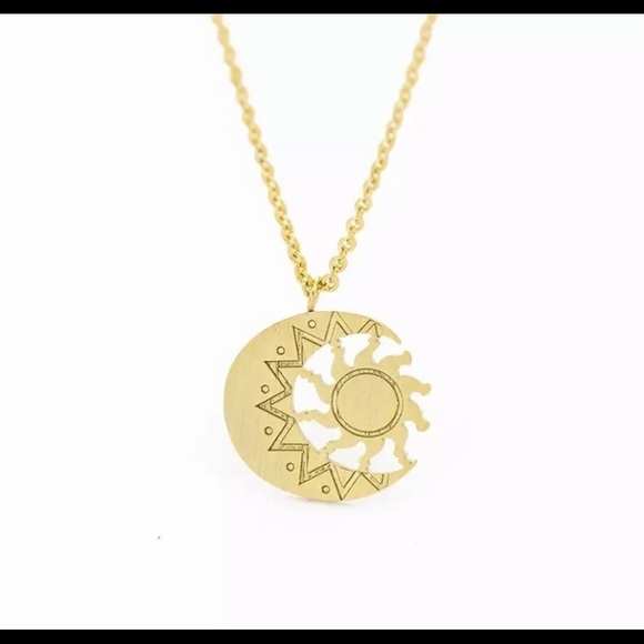 Jewelry | Gold Sun And Moon Minimalist Layering Necklace | Poshmark